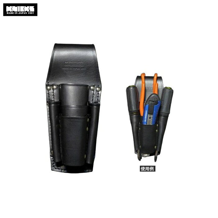ニックス(KNICKS)製のペンチ・ニッパ・ドライバーホルダーのKB-501PLL(黒)です。 サイズは全長230X横幅100mmです。 8・9インチタイプです。 また、台部表皮二重皮縫で、 ゴムグリップペンチ・ゴムグリップニッパ収納可能で...