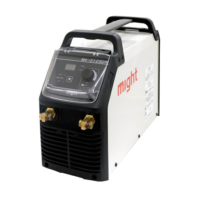マイト工業製のインバータ直流アーク溶接機のMA-2125DRです。 特徴 ●デジタル表示で安定したアーク 　一目でわかるデジタル表示。 ●ワイヤレスリモコン（別売）新登場！ 　別売のワイヤレスリモコン（WRC-05）を使用すれば、 　溶接機...