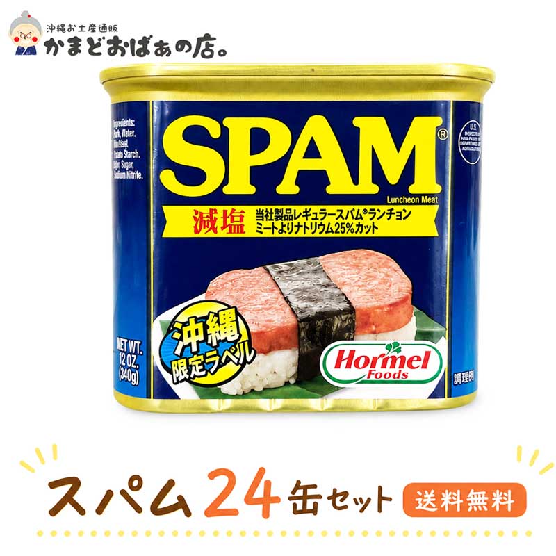 商品特長 【スパム減塩】 スパム（SPAM）は、豚肉を主原料としたアメリカ発祥の缶詰ランチョンミートです。3つの特徴濃厚な旨味：塩気が効いたジューシーな味わい。高い利便性：常温で長期保存できる。万能な食材：おにぎり、炒め物、おつまみなど幅広...