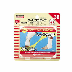 NICHIBAN Battle Win Taping tape 38mmスポーツ傷害の予防、応急手当て、再発防止に広く利用される固定用テーピングテープです。保持力が強く、使用部位をしっかりサポート。手切れ性がよく使いやすい。・粘着性：あり・...