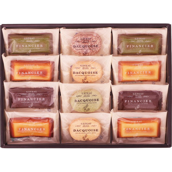 商品説明 商品名 ●自家挽きアーモンドのガトーセレクション（12個） 内容 ●内容●ダックワーズ（プラリネ×2、ショコラ・抹茶×各1）、フィナンシェ（プレーン×4、ショコラ・抹茶×各2）　【アレルゲン：卵・乳成分・小麦・大豆・アーモンド】　...