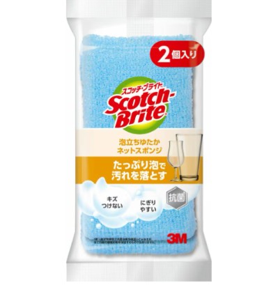※画像はイメージです※本商品は、メーカー取り寄せ商品となります※掲載商品は予告無く販売終了となっている場合があり、出荷確約をするものではありません■商品名・スコッチ・ブライト 泡立ちゆたかネットスポンジ 2個入り WNTB-2PW, ブルー...