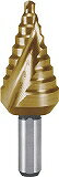 ■用途●被削材:鉄（2mm）、ステンレス（2mm）、アルミ（2mm）、銅（2mm）、プラスチック（2mm）。■特長●ワークへの食いつき性が良好で、スピーディーに安定した作業が可能です。■仕様●段幅(mm):2●段数(段):9●シャンク径(m...