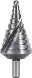 ■用途●被削材:鉄（4mm）、ステンレス（4mm）、アルミ（4mm）、銅（4mm）、プラスチック（2mm）。■特長●ワークへの食いつき性が良好で、スピーディーに安定した作業が可能です。■仕様●段幅(mm):4●段数(段):11●シャンク径(...
