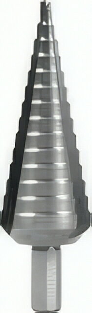 ■用途●被削材:鉄（4mm）、ステンレス（4mm）、アルミ（4mm）、銅（4mm）、プラスチック（2mm）。■特長●3枚刃仕様により、負荷なく、ビビりのない安定した穴あけが可能です。■仕様●段幅(mm):4●段数(段):14●シャンク径(m...