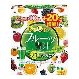 商品説明乳酸菌や酵素が入ったフルーツ味の青汁です。国産大麦若葉に、乳酸菌200億個・酵素75種・21種の野菜を加え、飲みやすいフルーツ味に仕上げました。広告文責株式会社ウェルパーク　電話番号：042-659-3716