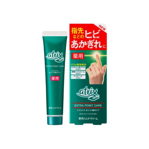 商品説明指先などのヒビ・あかぎれに。3つの有効成分が角層深くまで浸透する薬用ポイント集中ケアハンドクリーム。グリチルレチン酸ステアリル（有効成分）、酢酸トコフェロール（有効成分）、パンテノール（有効成分）○指先をピタッと覆う高密封膜が摩擦で...