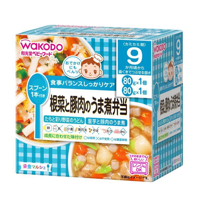 商品説明おでかけに便利なスプーン付きの容器入りレトルトベビーフードです。忙しいママの代わりに、バランスのとれた食事をしっかりケアします。9ヶ月頃から歯ぐきでつぶせる固さ。食事バランスを考えた、主食とおかずのセットメニュー(2個入)。食器とし...