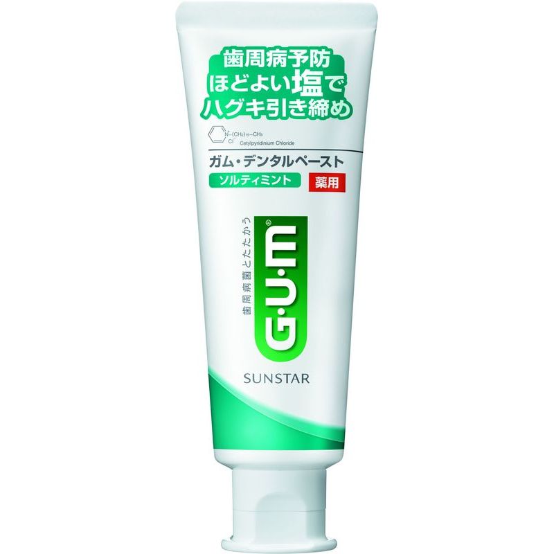 商品説明歯周病菌を殺菌し、ほどよい塩でハグキを引き締めて歯周病を予防します。成分湿潤剤：ソルビット液、濃グリセリン/清掃剤：無水ケイ酸/収れん剤：歯磨用塩化ナトリウム（モートンソルトTM）/薬用成分：塩化ナトリウム（NaCl）、酢酸トコフェ...