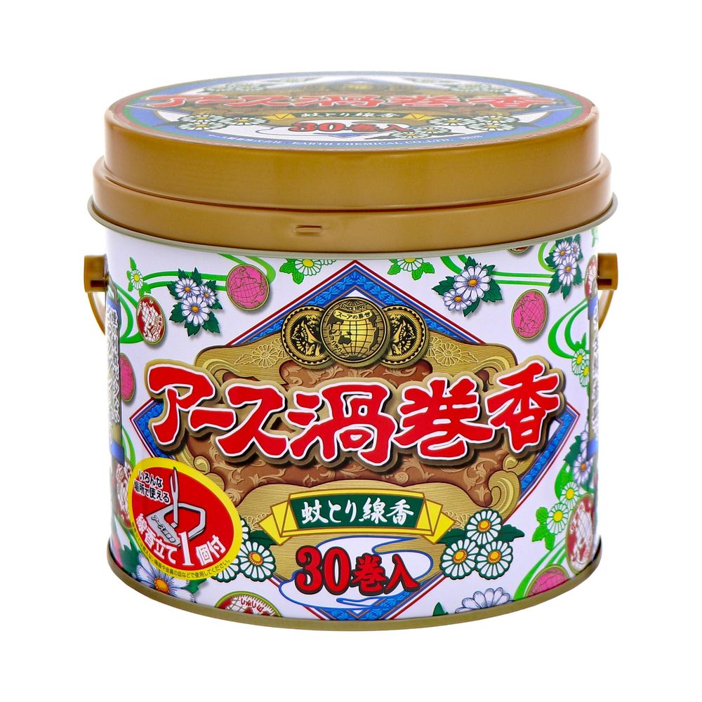 商品説明●1巻で約7時間蚊を落とす、ピレスロイドを主成分とし、安定した殺虫効果を発揮する蚊とり線香です。（燃焼時間は使用環境により異なります）●缶のフタがそのまま線香皿として使用可能です。●いろんな場所で使える線香立て1個も付いています。※...