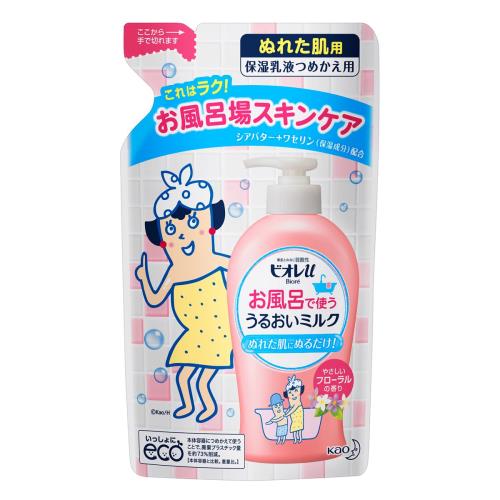 商品説明ぬれた肌にぬるだけ！お風呂場でらくらくスキンケア完了！シアバター、ワセリン配合（保湿成分）のミルクが、水にとけて角層までたっぷり浸透。タオルでふいた後もうるおい長続き。●素肌とおなじ弱酸性●顔にも使える●アルコールフリー●やさしいフ...
