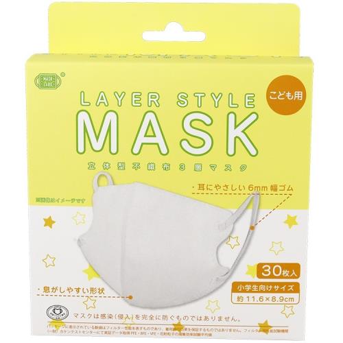 商品説明子供用の3D形状不織布マスクです。3D形状で顔にフィットして付け心地快適。6mmの耳紐で長時間着用しても耳が痛くなりづらい。固いノーズアームが入っていないので安心してご使用いただけます。JIS　T　9001一般用マスク規格適合で安心...