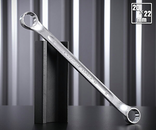 浅いオフセットで力を真っ直ぐ伝える、10度メガネレンチです。 サイズは20×22mm。全長280mm、質量223gです。 特長 ●メガネ部のオフセットが10度のオーソドックスなタイプ。 ●軽さと剛性感を両立するI型ボディー。 ●油のついた手...
