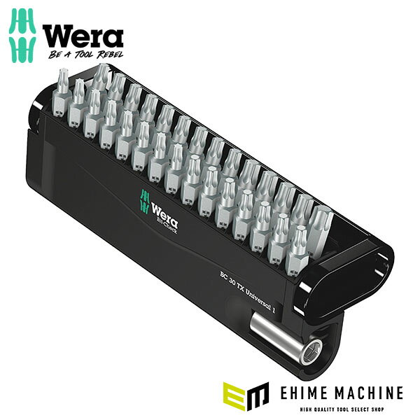 ビットチェック 30 TX 汎用 1 トルクスビットセット。 電動ドライバーでの巻き取りまたは電動ドリルのチャックでの使用用のユニバーサル ホルダー。 汎用性の高い強靭な粘性トルクスビットが付属しています。 WeraのBit-Checkは非...
