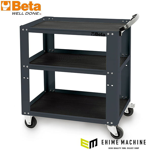 3つの天板は滑り止めの為のゴム付です。 人間工学に基づいたハンドルです。 中央の作業台は2つの高さが選べます。 4つのキャスターφ100 mm：固定2つ、ステアリング2つ (1つはブレーキ付き)　 【仕様】 引出し(段)：3 本体サイズ(m...