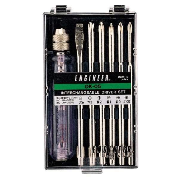 電線における、電流の有無確認作業に適しています。 低圧検電グリップ付(AC80〜250V/DC100〜300V)。 ■セット点数(点)：7 ■セット内容(mm)：グリップ、−5.5、＋No.00、＋No.0、＋No.1、＋No.2、＋No....