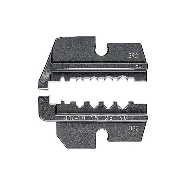 圧着システムプライヤー9743-200用圧着ダイス。 ピン端子(HTS+Harting)用。 仕様 品番9749-60JANコード4003773030928圧着能力(mm2)0.14-4.0圧着能力(AWG)26-11圧着段数4質量(g)5...