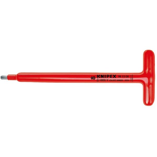 T型タイプですので強いトルクがかけられます。 六角ネジ用。 仕様 対辺(S；mm)6非絶縁ブレード部の長さ(mm)10(±2)Tハンドル長(mm)90全長(mm)250質量(g)452 注意事項 ※メイン画像は品番9815-08です。 ブラ...