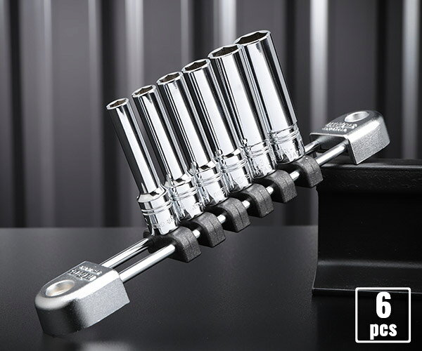 ネプロス6.3sq.ソケットホルダーにセットしたインチサイズのディープソケットセット。 強度・靭性・耐久性を備えた材料と高度な熱処理技術を採用し薄肉・軽量化を実現。 口径部と差込角部にはKTC独自のパワーフィット形状を採用。 接触面積をより...