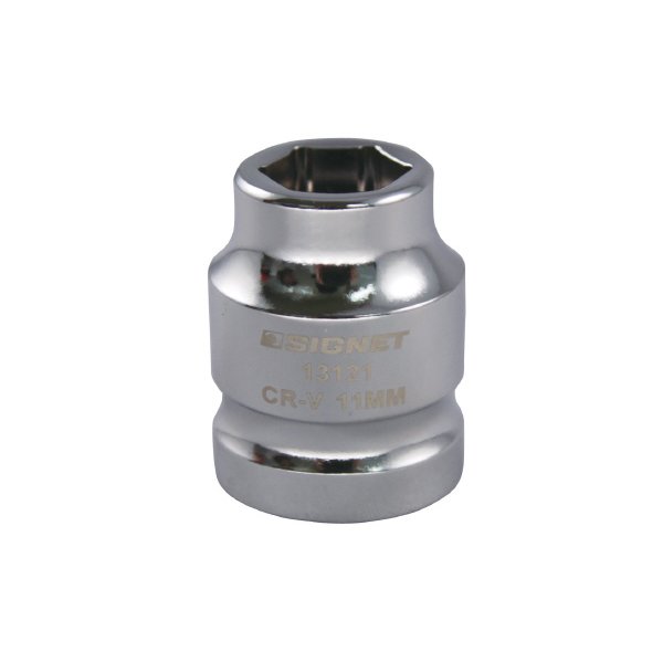 ミラー仕上げのメッキが美しいショートソケット。 6角タイプ。 ソケットの全長はわずか28mm(SIGNET従来品より15mm短い)、狭い場所での作業に最適。 吊り下げタグ付き。 仕様 品番13121JANコード4712818939460差込...
