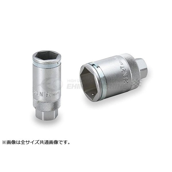 電子制御エンジンの各種センサー着脱専用ソケットです。 早回しに便利なローレット加工仕上げです。 用途：電子制御エンジンの各種センサー着脱専用。 【仕様】 差込角(mm)：9.5 対辺寸法(mm)：17 全長(mm)：60 対辺形状：6角 対...