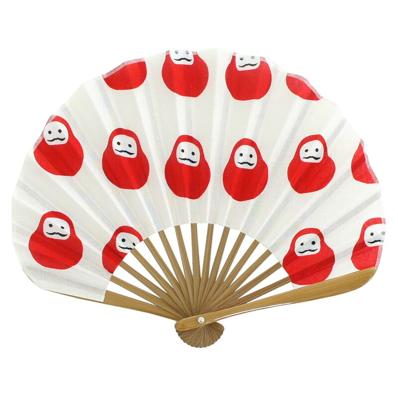 ※柄の出方が1点ずつ異なります。※こちらの商品は化粧箱付きではございません。化粧箱をご希望のお客様は別途こちらからご購入ください。※2点までネコポスをご利用頂けます。サイズ：約21×25.5cm素　材：扇面　綿　・　扇骨　竹 永楽屋の扇子は...