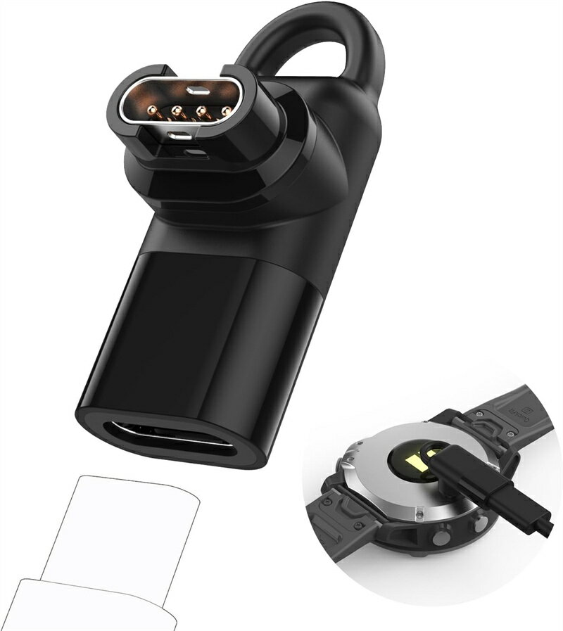 【Garminウォッチ対応 充電変換アダプター】 本製品は、ほとんどのGarminウォッチに対応したL型Type-C充電変換アダプターです。ForeAthlete 55/745/935/945/245/245 Music/45S、Fenix...