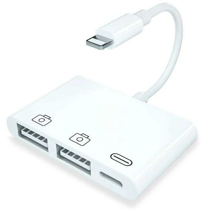 【充電＆デュアルUSB対応】 Lightningポートを拡張し、充電しながらUSB機器を同時利用可能。写真・動画視聴やデータ転送中でも電池切れの心配なし。 【多機能アダプタ】 iPhone / iPadに接続して、「ファイル」アプリから写真...