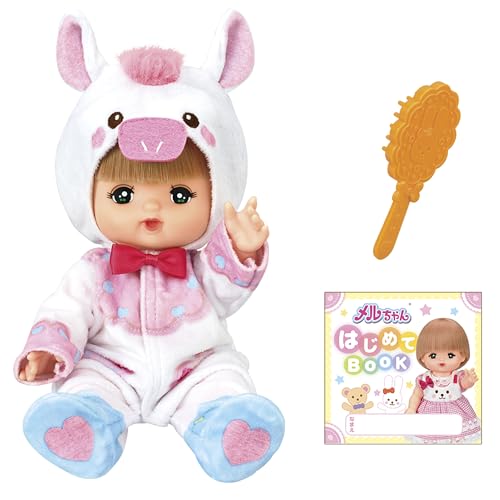 -/-/1851674・・2026年の干支の午にちなんだメルちゃん ・対象年齢：3歳以上 ・セット内容：ショートヘアメルちゃん、はかせるおむつ（きいろ）、ベビーオール、ブラシ、はじめてBOOK商品紹介 2026年の干支の午にちなんだメルちゃ...