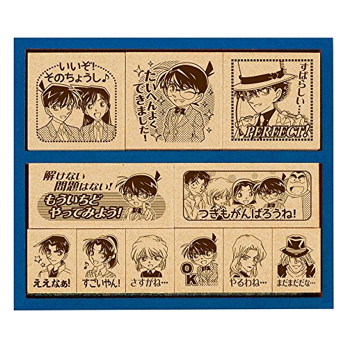 名探偵コナン-/30×30mm/SDH-097・パッケージ個数:1・名探偵コナンのメッセージつきスタンプが11個も入ったセット。サイズは3種類です。・側面にプリント入りの木製収納BOXに入ったスタンプ。持っているだけでも楽しめます。・捺印サ...