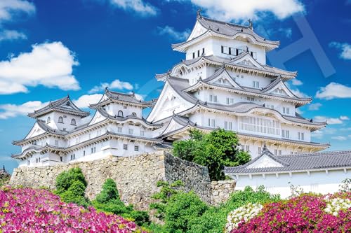 姫路城 新緑の頃-兵庫/-/11-618s・Color:姫路城 新緑の頃-兵庫・ピース数：1000・完成サイズ：50×75cm　対応パネルナンバー：10・1000ピースのジグソーパズル商品を完成させると50×75cmになります（パネルNo....