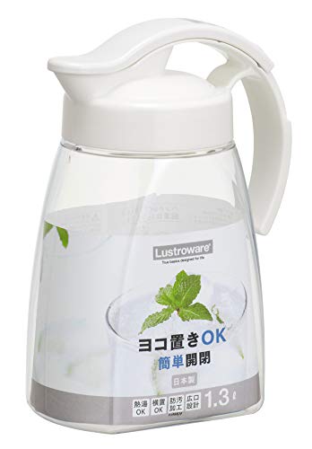 ・ホワイト 1.3L K-1261NW・本体サイズ:約14.3×9.2×20.6cm・材質:本体/AS樹脂、蓋/ポリプロピレン、キャップ/ABS樹脂、パッキン/シリコンゴム・原産国:日本・耐熱温度:本体/約-30度~100度・容量(L):1...