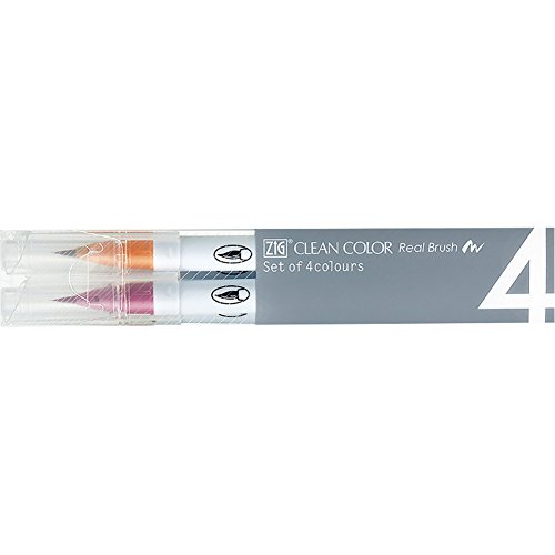 毛筆・4VD／ディープカラー RB-6000AT/4VD・・Color:4VD／ディープカラー・毛筆タイプのカラーペンなので、線描き・ベタ塗りが自由自在です・スケッチ、デザイン画、イラストやコミックなど色々な用途に使えます・28mmX158...