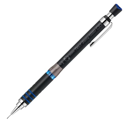 ・ブラックブルー MA41-23-BKB・・Color:ブラックブルー・製図用ペン先手元がよく見える、視界の広い長めの極細先端パイプ・フリシャ機能ON軸中央を右へ回すと振るだけで芯が出る・フリシャ機能OFF軸中央を左へ回すと軸内部の重りが固...