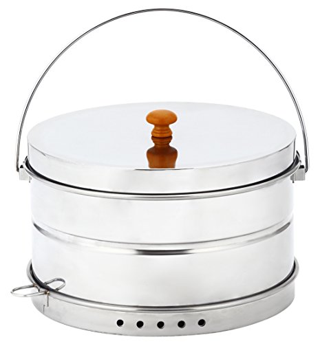 スモーカー・シルバー SS-25・・Style:スモーカー・空気穴の調節が可能底蓋と本体に各10か所空気穴が付いています。スモークチップの時は空気穴を閉じ煙たくならずに色付きが良くなります。スモークウッドのときは空気穴を開き、温度や煙の量を...