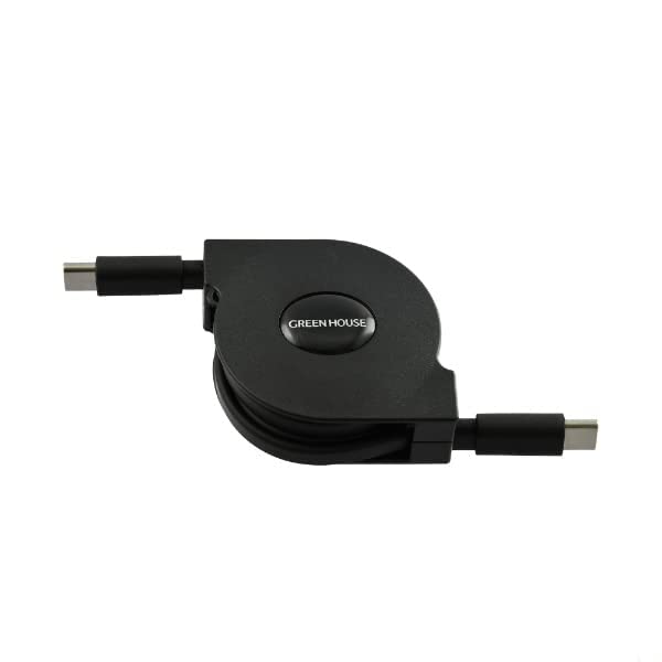 ・ GH-UMCA100-BK・長さが調整でき、コンパクトで持ち運びが便利なUSB Type-C - USB Type-C巻き取りUSB充電ケーブル・充電とデータ転送が可能。Nintendo Switchの充電にも対応・USB Power ...
