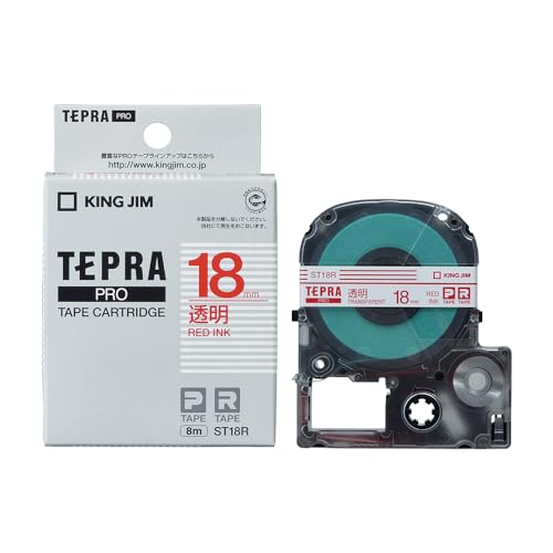 ・透明ラベル 18mm ST18R・・Color:透明ラベル・テープ色:透明・テープ幅(mm):18・テープ長さ(m):8・赤文字・テープ:PET・ケース:ABS説明 貼ったものの下地や背景を活かす透明タイプのラベルです。