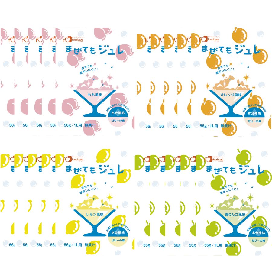 ●商品特徴 1. クラッシュしても離水しにくい リセットゲルは、一般的なゲル化剤（寒天、カラギーナンなど）で作ったゼリーに比べて、離水が少ないのが特長です。離水の多いゼリーは、嚥下調整食として好ましくないとされています。 2. 再結着性（ま...