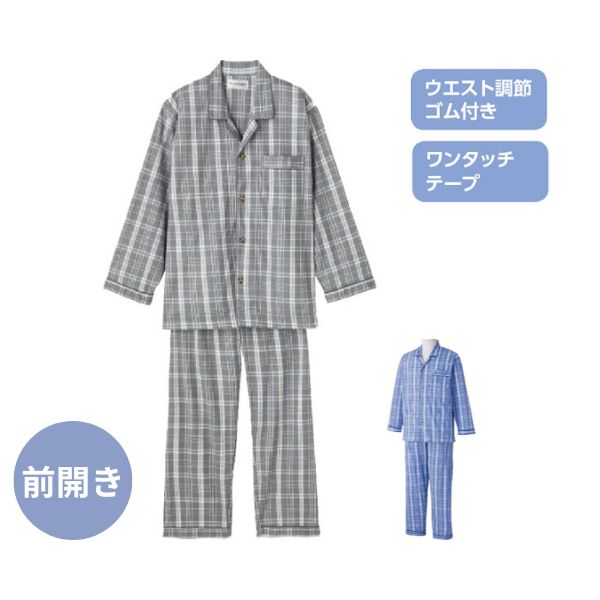 ・前合わせのワンタッチテープ式だから着脱がスムーズに。 ・ワンタッチテープで着替えや検温時の開閉が簡単。飾りボタン付きで見た目はふつうのボタンのように見えます。 ・ウエスト調節ゴム付きで、ゴムの入替が不要です。 ※柄は若干変更になる場合もご...
