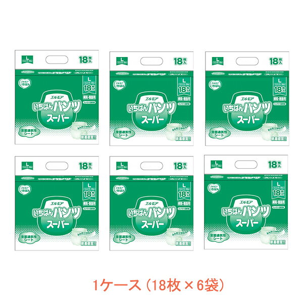 ※ケース(18枚×6袋)販売です。 ・たっぷり安心吸収 　パワフル吸収体で尿をたっぷり吸収し、長時間の装着も安心。 ・全面通気性シート 　クロスライク全面通気性シートを使用し、ムレやカブレを防止。 ・安心の消臭効果 ・コンパクト圧縮包装 ・...