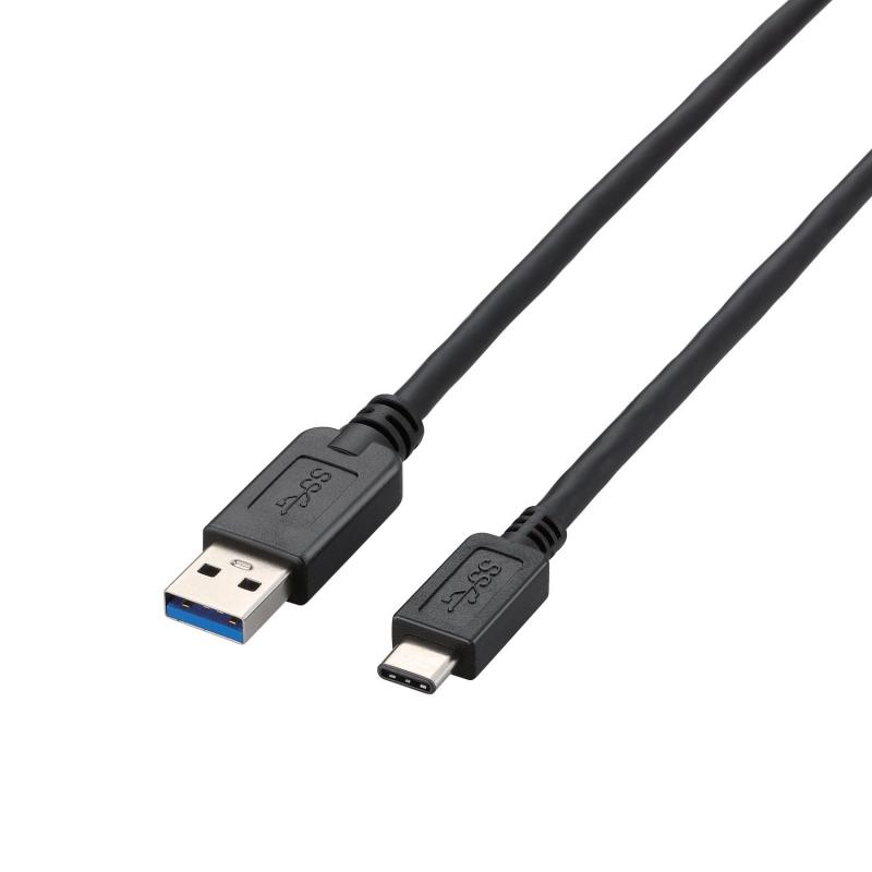 エレコム USBケーブル Type C (USB A to USB C) 0.5m USB3.1準拠 3A出力 最大10Gbps ブラック USB3-AC05BKUSBStandard-Aを搭載しているパソコンなどに、USBType-Cを搭...