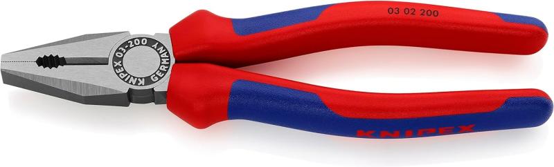 クニペックス KNIPEX 0302-200 ペンチ (SB)色:ブラックブランド:クニペックスKNIPEX商品モデル番号: ‎0302200SB刃先はさらに高周波焼入れ、刃先の硬度は約60HRC。マルチコンポーネントグリップ付きハンドル。