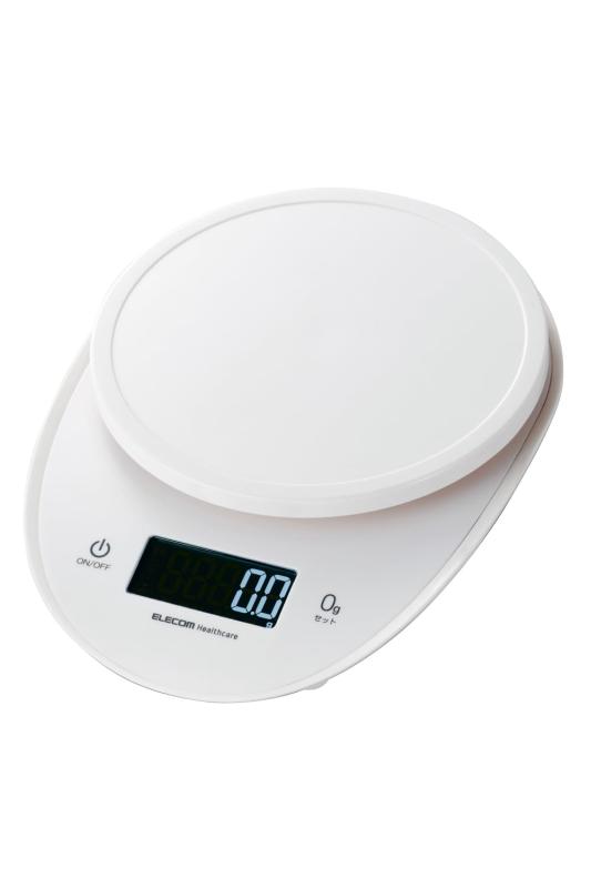 エレコム キッチンスケール 0.5g単位 3kgまで [ボウルをおいても画面が見やすい] バックライト付き 乾電池式 自動電源OFF ホワイト EKSA01WH大きな丸形天板で、ボウルを置いても液晶画面が見やすいキッチンスケールです。バック...