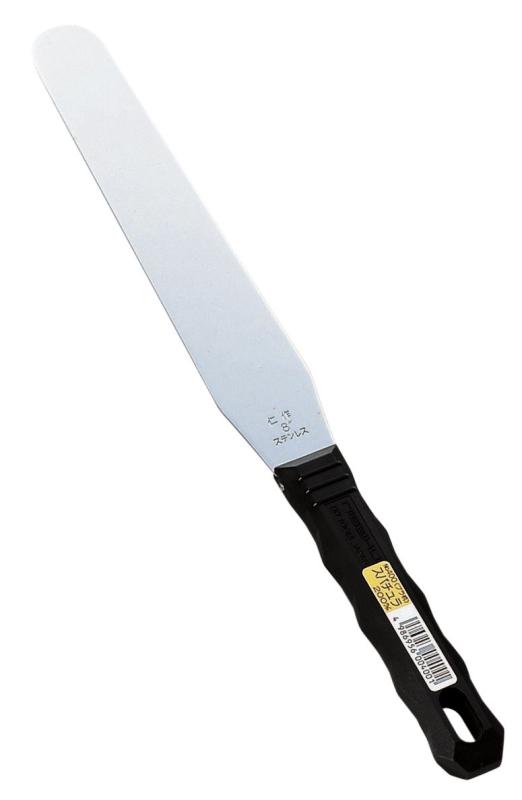 仁作 ステンレス製 スパチュラ プラ柄 200mm No.400刃巾:200mm全長:330mm材質:刃部/ステンレス420J2、グリップ部/GPP用途:ペンキぬり、食品加工仕様:食品関係用、ペンキぬり用、基部総焼入加工