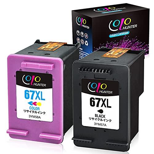 【Colohunter】HP用リサイクルインクカートリッジ HP 67XL/ XXL (ブラック 増量 + カラー 増量） 2個セット 残量検知【対応機種】Envy 6020 Envy Pro 6420【商品内容】HP用リサイクルインクカー...