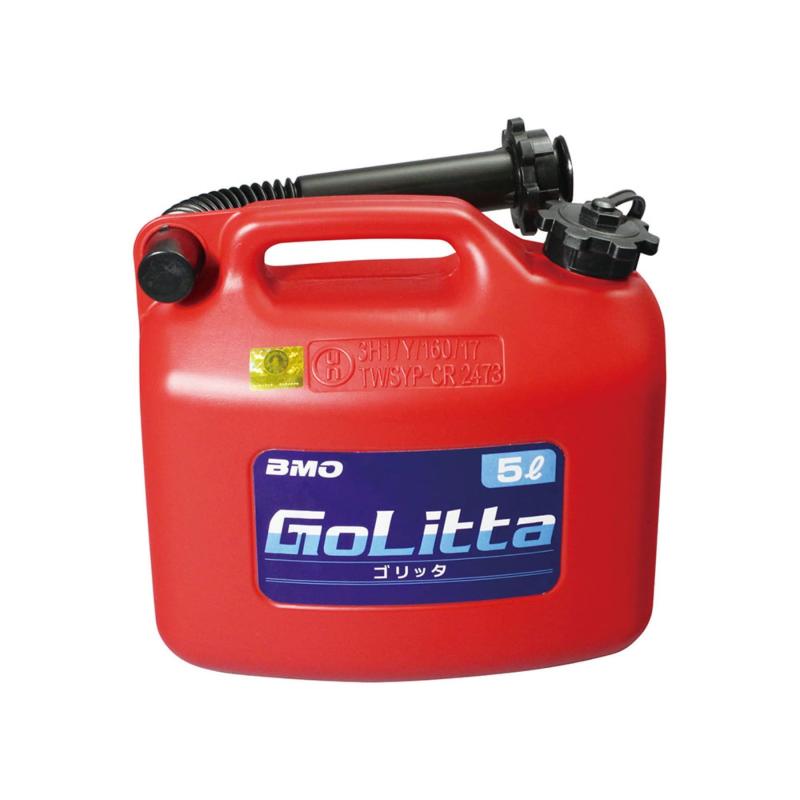 BMO JAPAN(ビーエムオージャパン) ポリ燃料タンク ゴリッタ 5L ( 携行缶 ポリタンク ガソリン 軽油 混合油 灯油 ) 50A0012ゴリッタ（5Lポリタンク）　携行缶サイズ：265×250×135mm口径：Φ40mm材質：H...