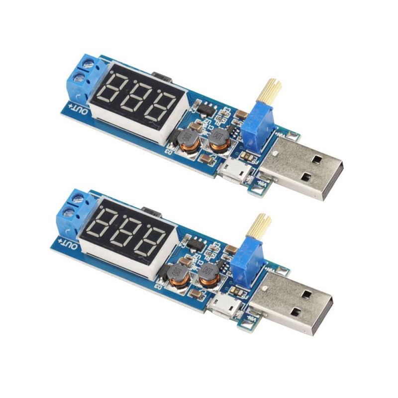 KKHMF 2個 USB DC-DC昇降圧コンバータ 5V~1.2V 5V~24V昇圧降圧電圧レギュレータ電源モジュール 「国内配送」使いやすく、1.2V-24V調節可能な電圧を出力するためにUSBかマイク ロUSBを差し込みますをクリック...