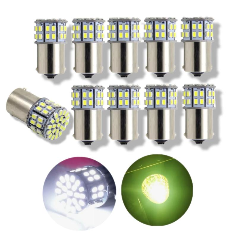 スーパーブライト 24V S25 トラック マーカー球 BA15S 1156 LED シングル球 サイドマーカー 電球 50 SMD 平行ピン ホワイト 10個+予備1個24V S25 50SMD 超高輝度3020LED G18 平行ピン ...