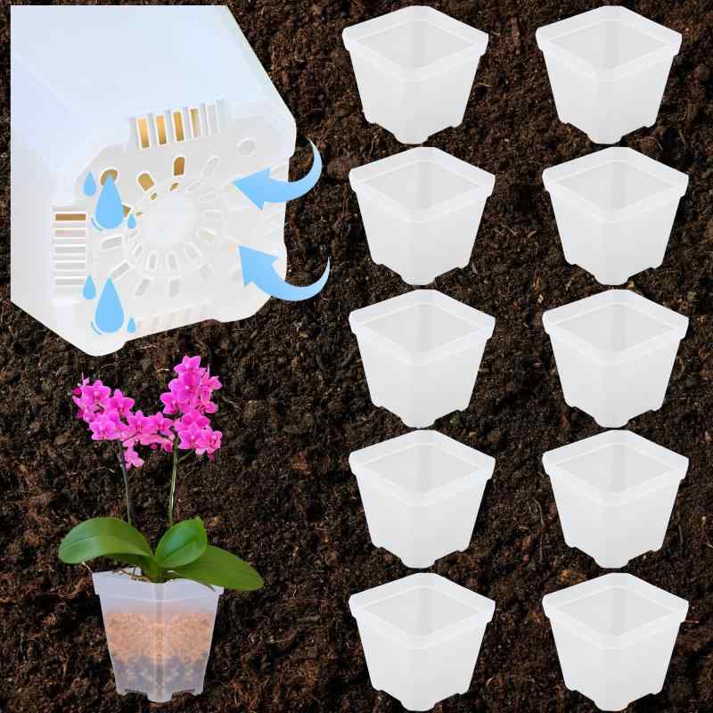 Leap Raupe スリット鉢 透明 プラ鉢 多肉植物 鉢 植木鉢 プラスチック 硬質🌵🌺🐝根の様子が確認できる半透明のプラ鉢です🌵🌺🐝弾力性...