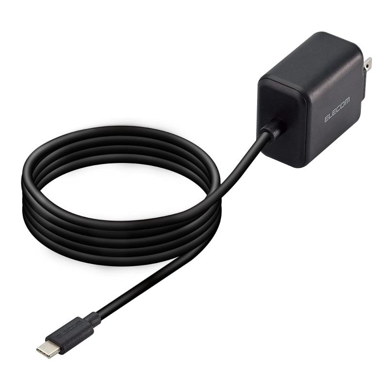エレコム USB コンセント 充電器 20W (USB PD対応) Type-Cケーブル 1.5m 一体型